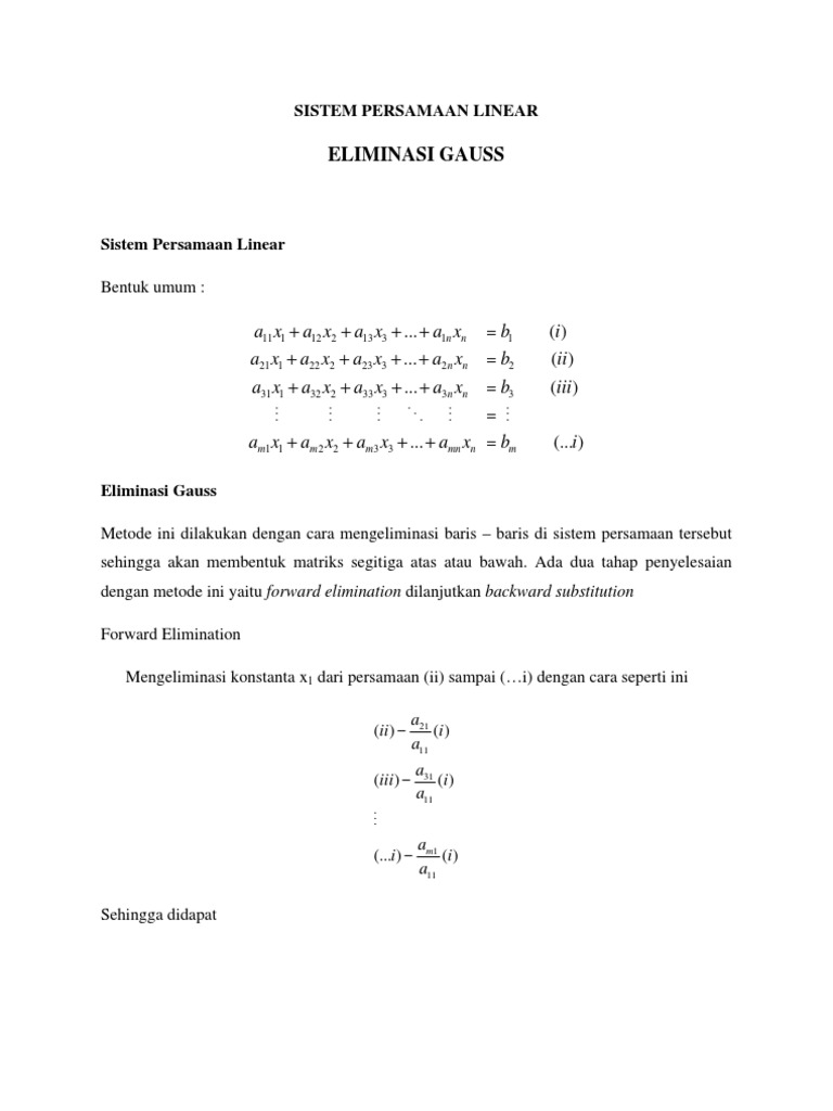 Eliminasi Gauss | PDF