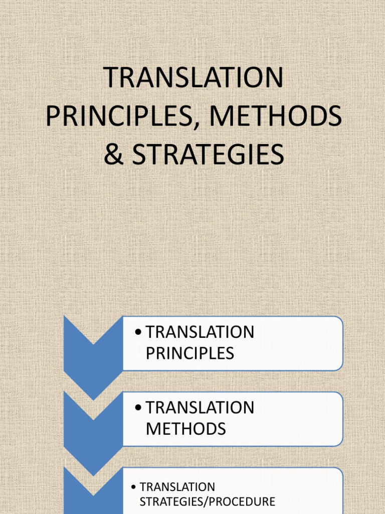 Translation Principles, Methods & Strategies | PDF