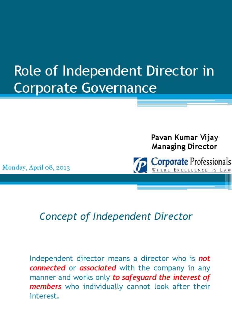 Role of Independent Directors in Governance | PDF | Board Of Directors ...