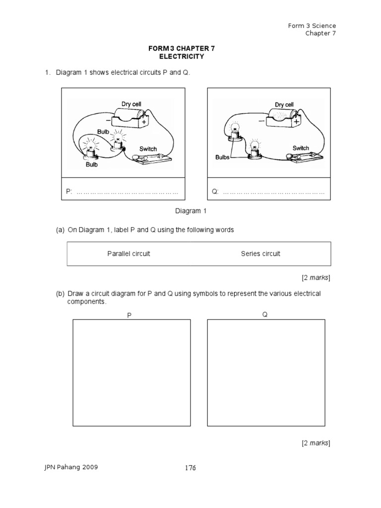 Form 3 Chapter 7 | PDF | Series And Parallel Circuits | Compass