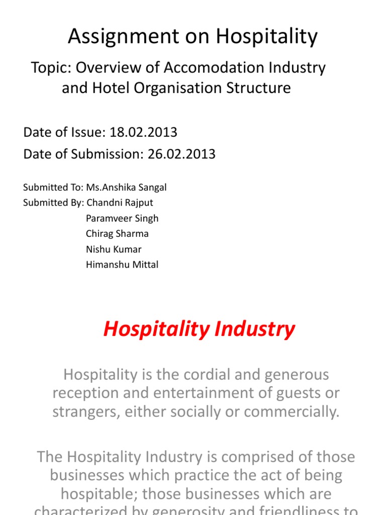 Overview of Hospitality Industry | Download Free PDF | Hotel | Revenue