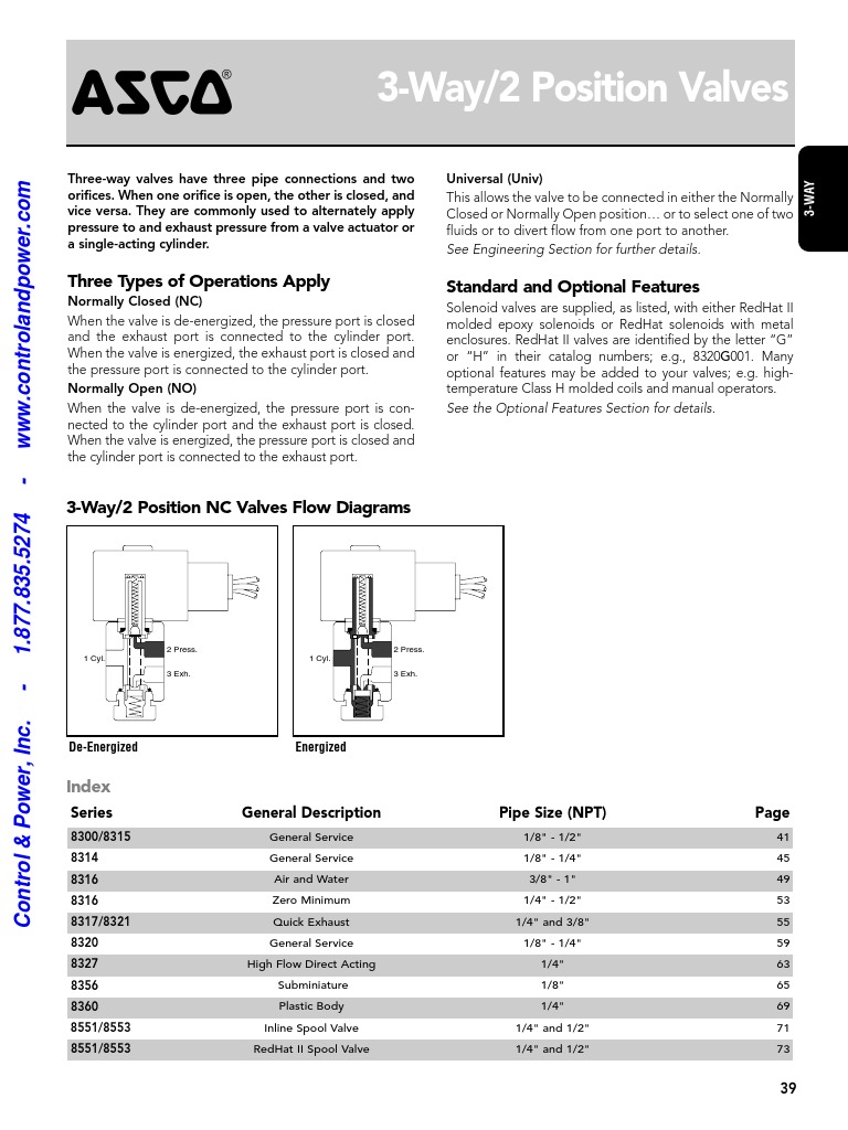 ASCO 35-1 General Service 3-Way Valves PDF | PDF | Valve | Building ...
