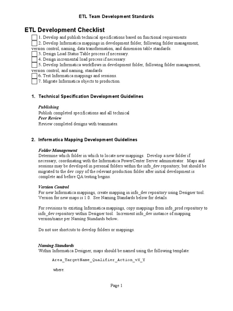 ETL Development Standards | PDF | Version Control | Data