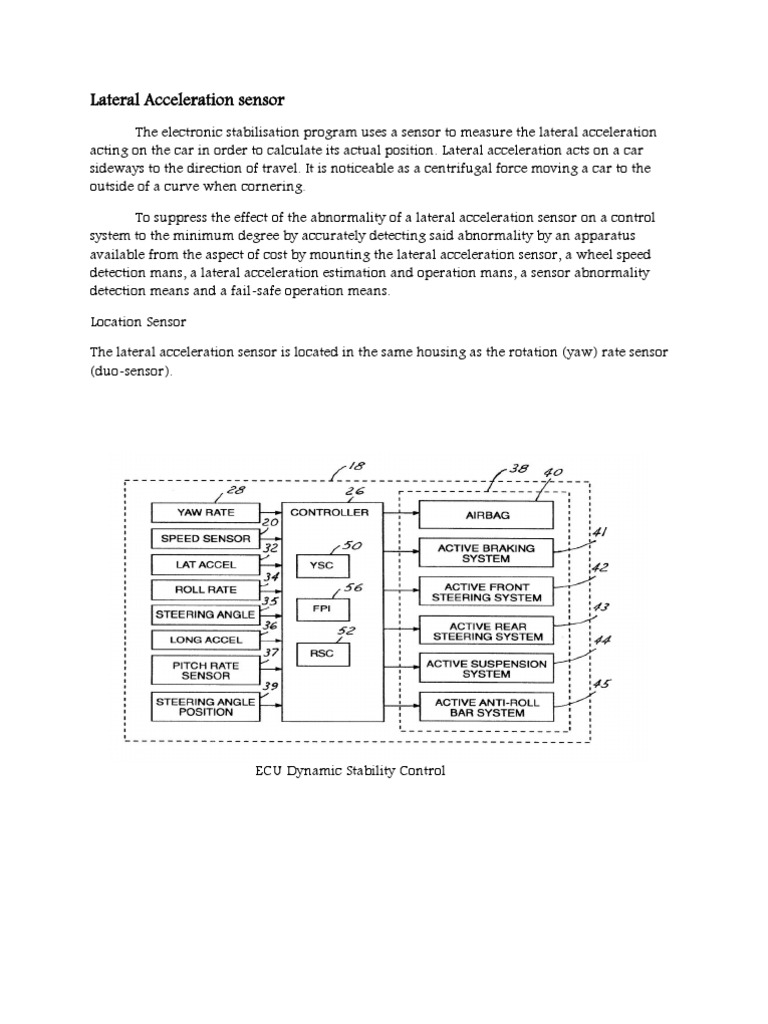 Lateral Acceleration Sensor | PDF | Accelerometer | Steering