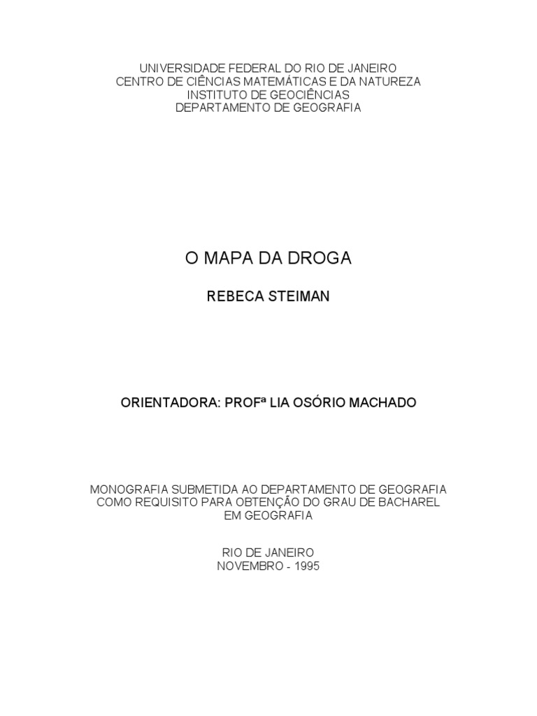 1995 - o Mapa Da Droga (RST) | PDF | Cannabis (droga) | Comércio ilegal ...