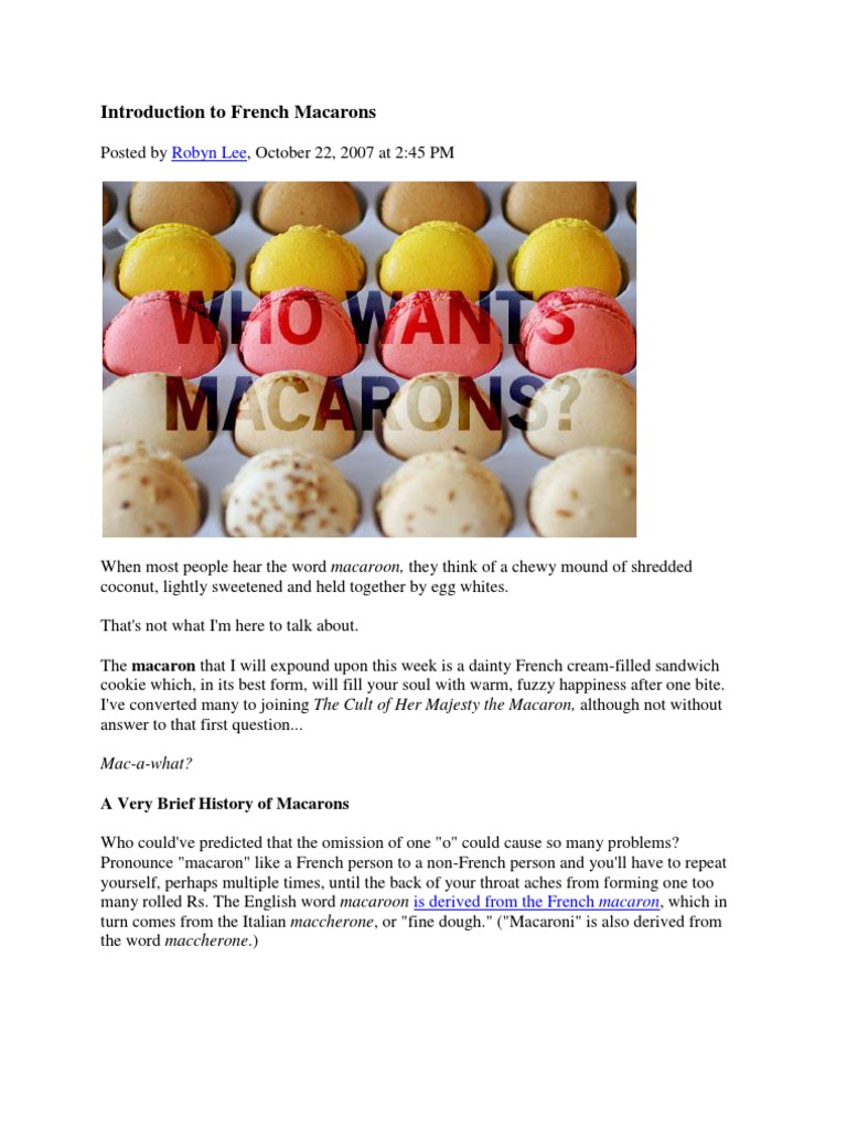 Introduction To French Macarons | PDF | Macaron | Foods