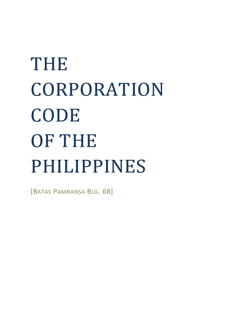 Corporation Code | PDF | Corporations | Stocks