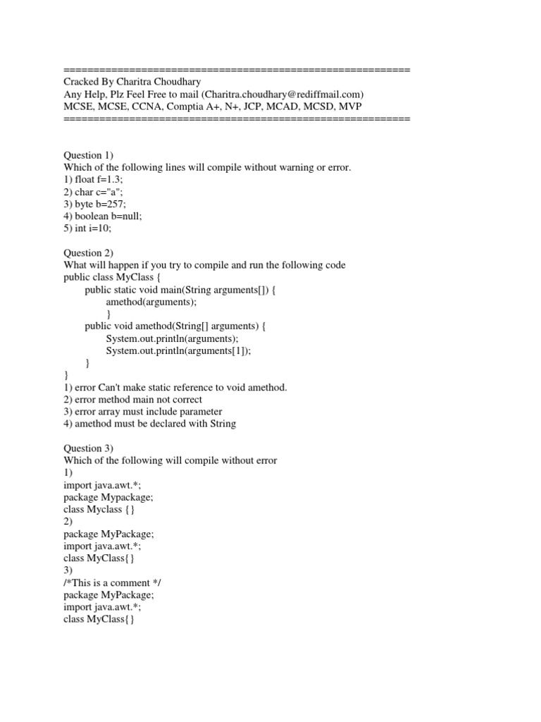 Cracked Bits For Scjp Download Free Pdf Method Computer Programming Java Programming