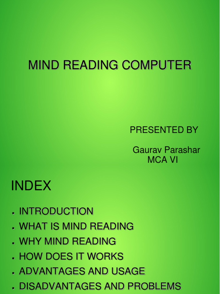 Mind Reading Computer Overview | PDF