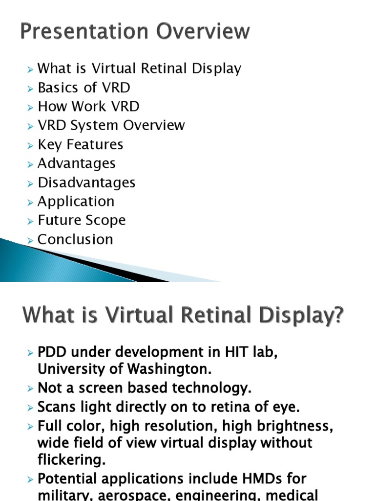 Virtual Retinal Display | PDF | Optical Resolution | Optics