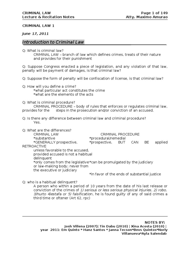 Overview of Criminal Law Principles | PDF | Pardon | Crime & Violence