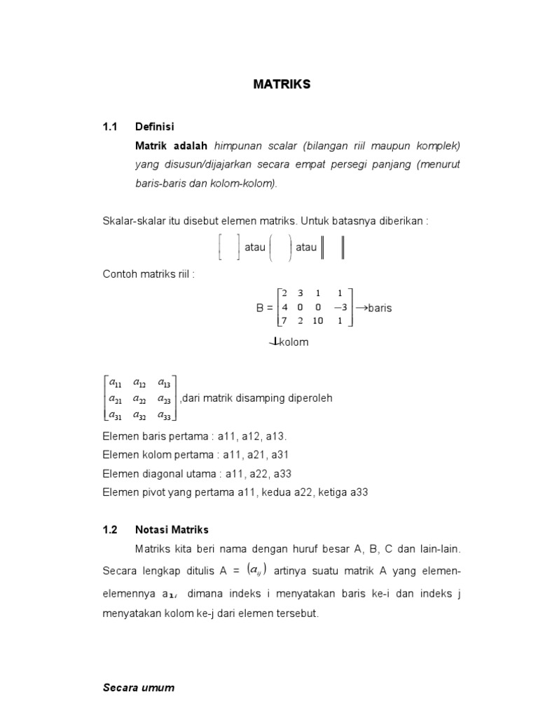 Matrix Dan Determinan | PDF