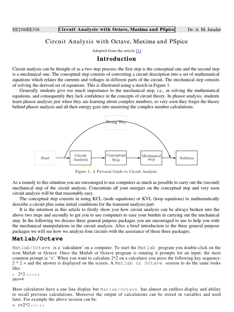 Circuit Analysis Using Octave, Maxima, and PSPICE | PDF | Bipolar ...