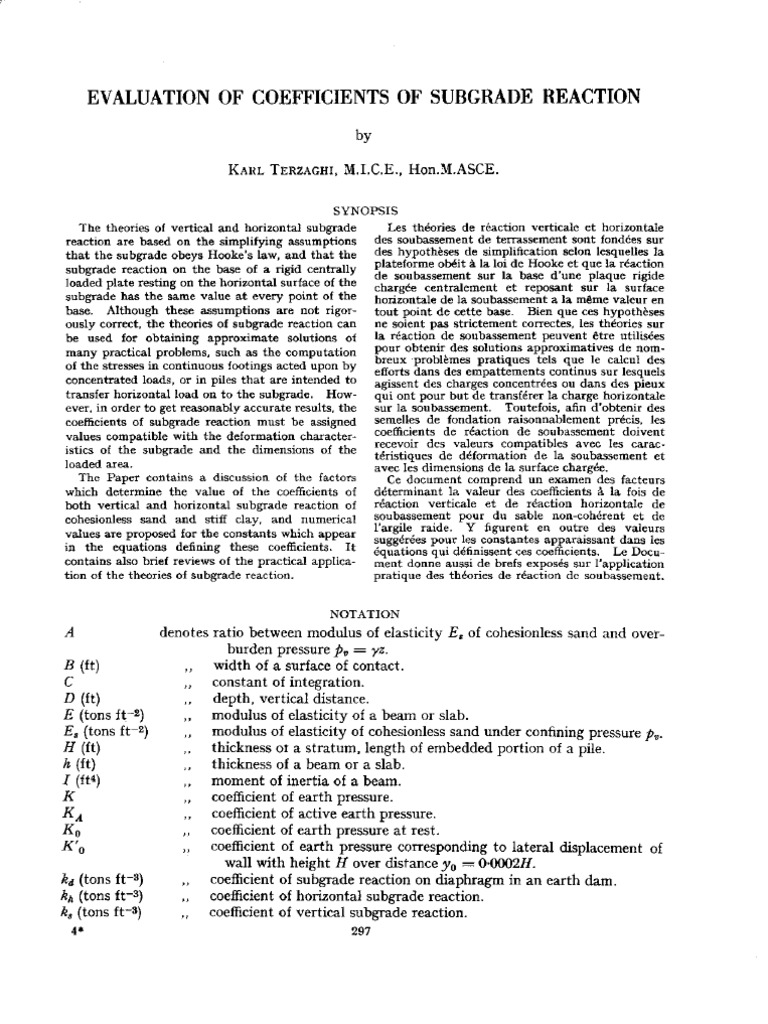 Evaluation of Coefficient of Subgrade Reaction Terzaghi | PDF | Foreign ...