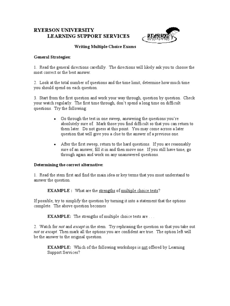 Writing Multiple Choice Exams | PDF | Multiple Choice | Test (Assessment)