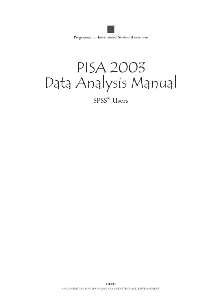 PISA 2003 Data Analysis Manual | Programme For International Student Assessment | Errors And ...
