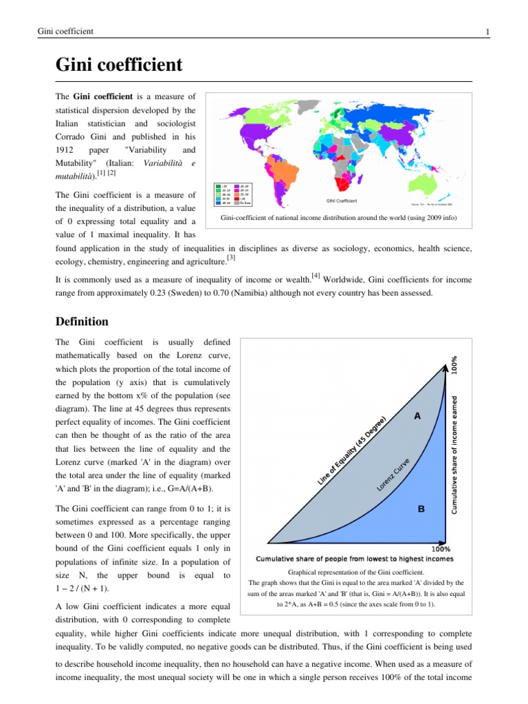 Gini Coefficient | PDF | Gini Coefficient | Mean