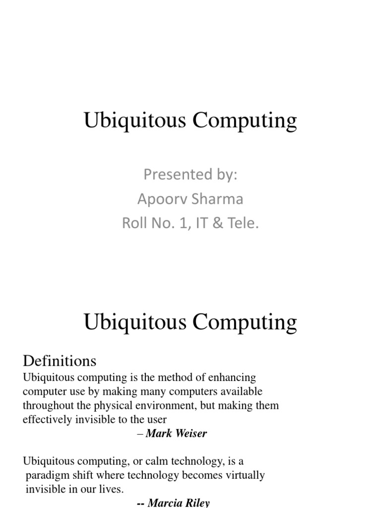 Ubiquitous Computing | PDF | Computer Network | Computer Science