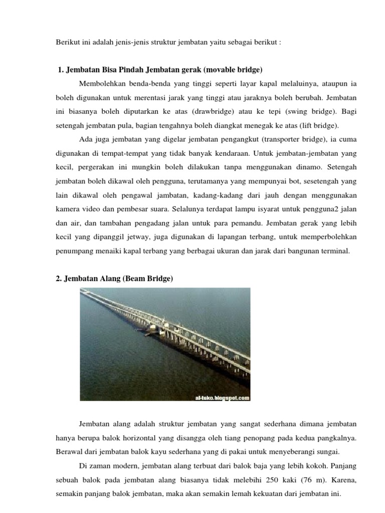 Jenis-Jenis Jembatan dan Strukturnya | PDF