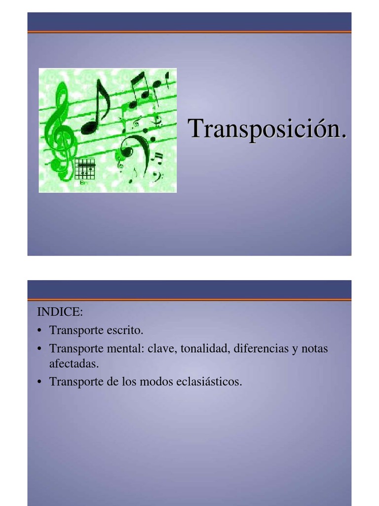 Transposición Musical | Modo (música) | Escala (música)