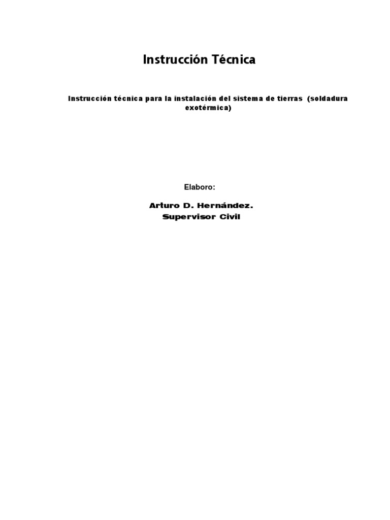 Instruccion Tecnica Sistema de Tierras Fisicas | PDF | Soldadura | Construcción
