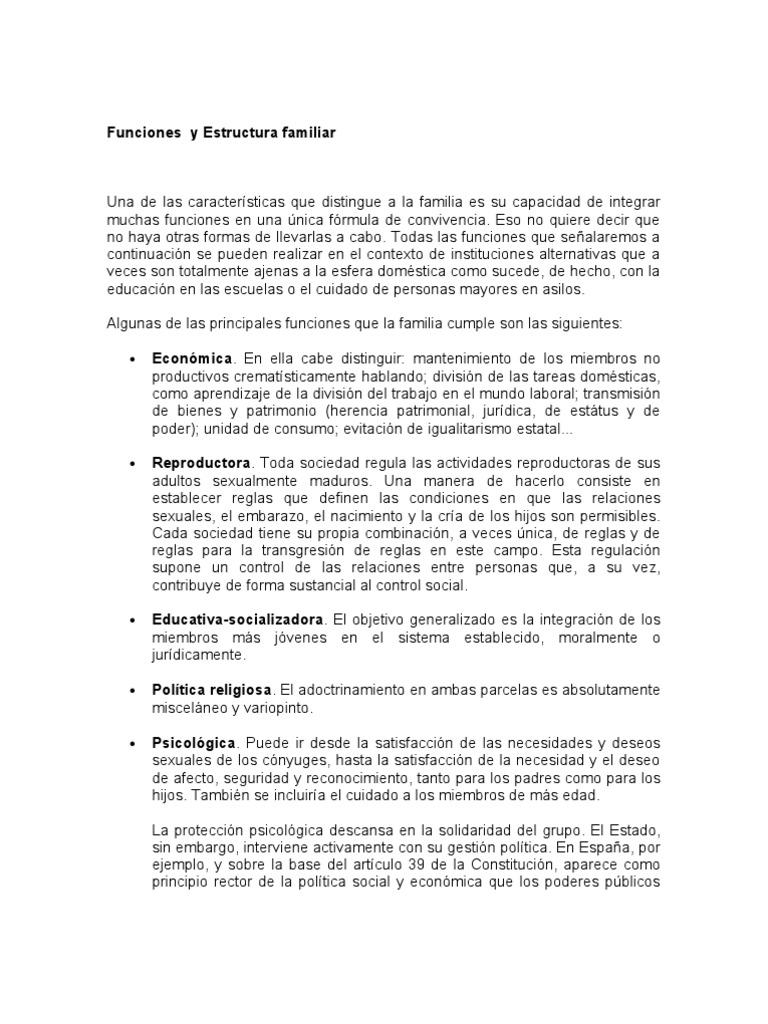 Funciones y Estructura Familiar | PDF | Familia | Adultos