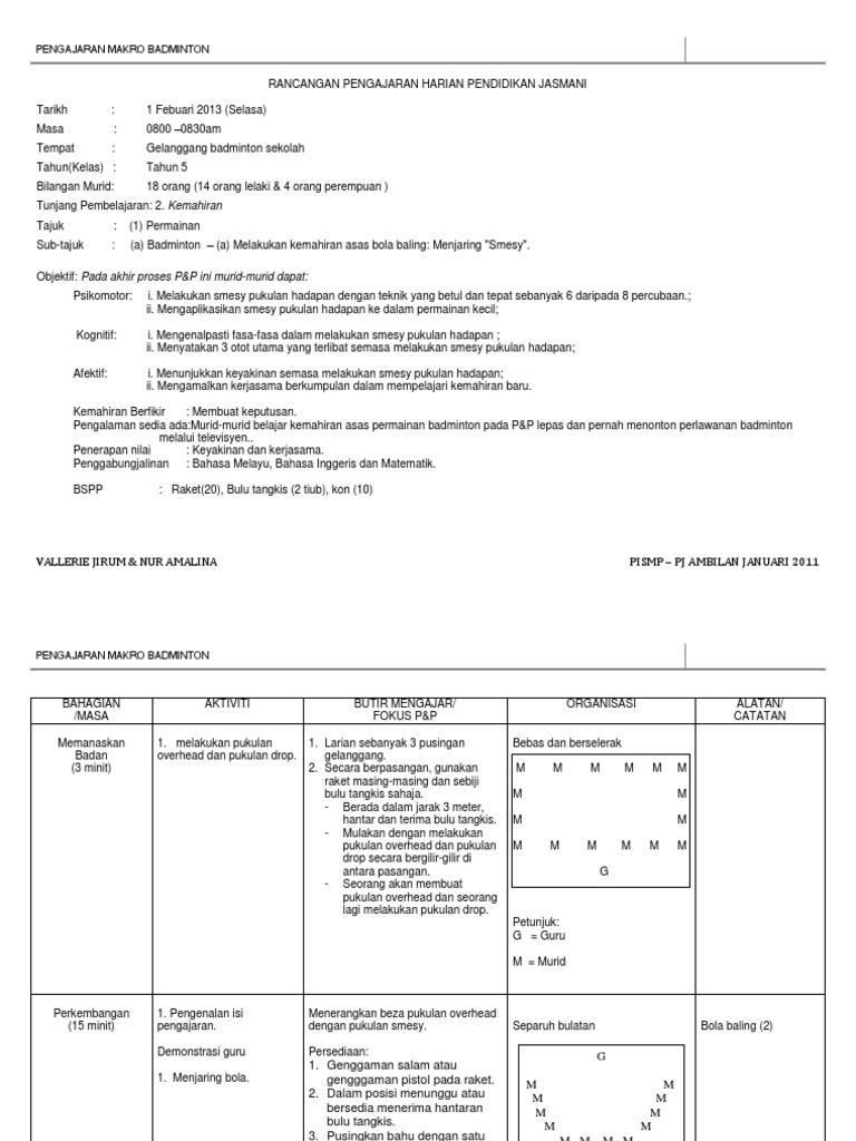 PJ T5 - Badminton - Smesy | PDF