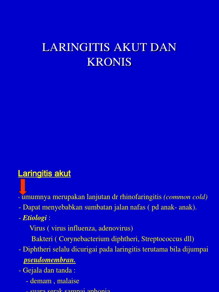 k45 Laringitis Akut Dan Kronis | PDF
