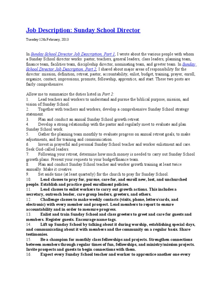 job-description-for-a-sunday-school-teacher-sunday-school-prayer
