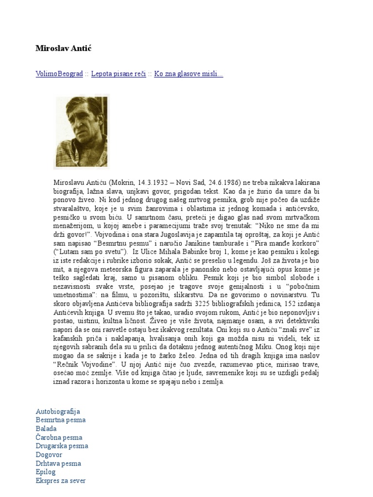 Miroslav Antic | PDF