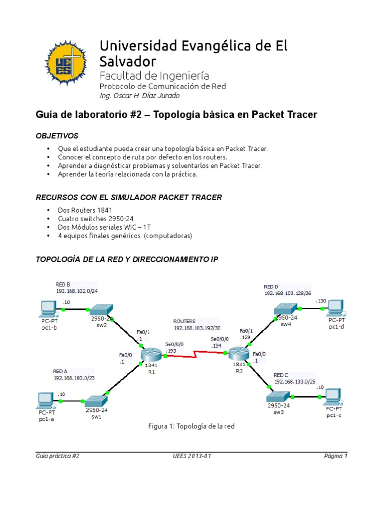 Ejercicio_-_Topologia_basica_en_Packet_Tracer.pdf | Enrutador (Computación) | Gateway ...
