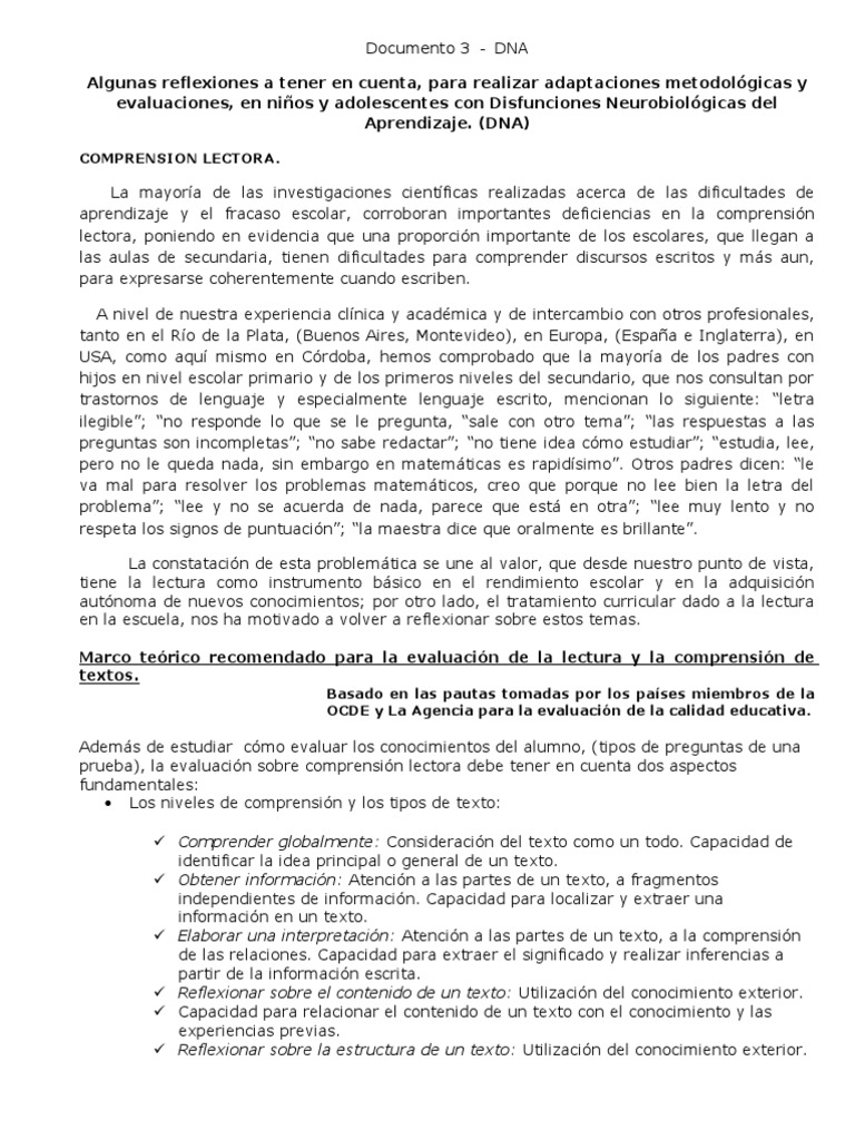 Reflexiones sobre Comprensión Lectora en Adolescentes | PDF | Lectura ...