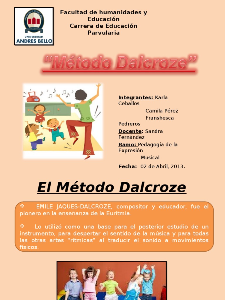 Método Dalcroze en Educación Parvularia | PDF | Ritmo | Elementos de la ...