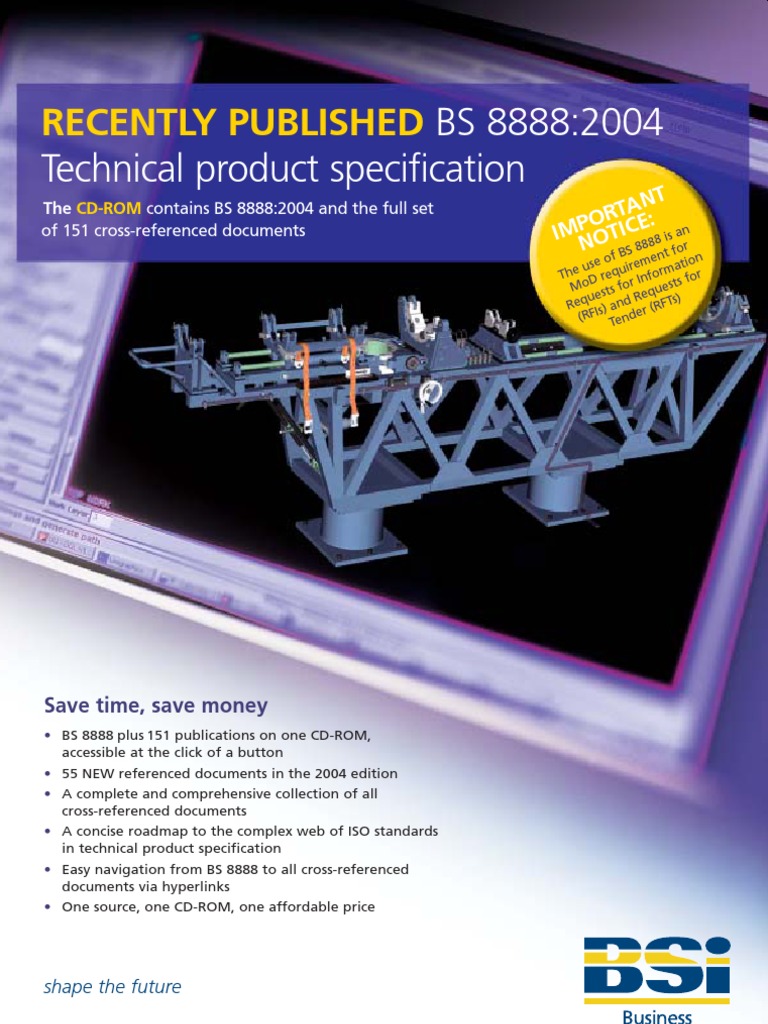 BS8888 2004 Technical Product Specification | Technical Drawing | Specification (Technical Standard)