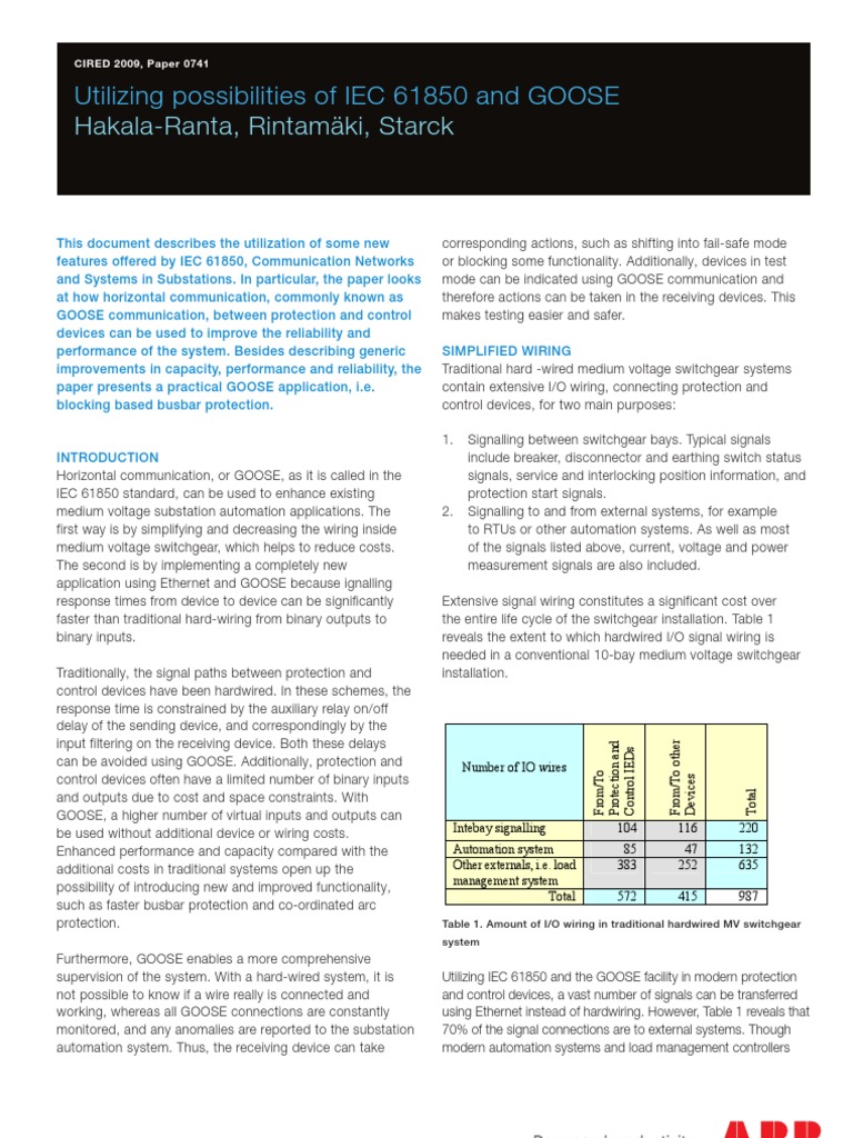 02 - Utilizing Possibilities of IEC 61850 and GOOSE | PDF | Electrical ...