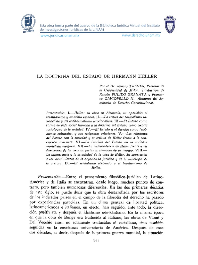 La Doctrina Del Estado de Hermann Heller (Renato Treves, 1957) | PDF ...