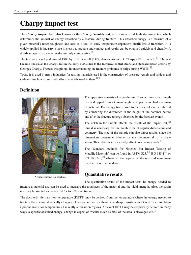 Charpy Impact Test | PDF | Materials | Materials Science