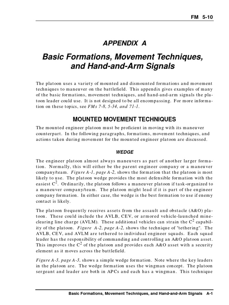 Basic Formations, Movement Techniques, and Hand-and-Arm Signals ...