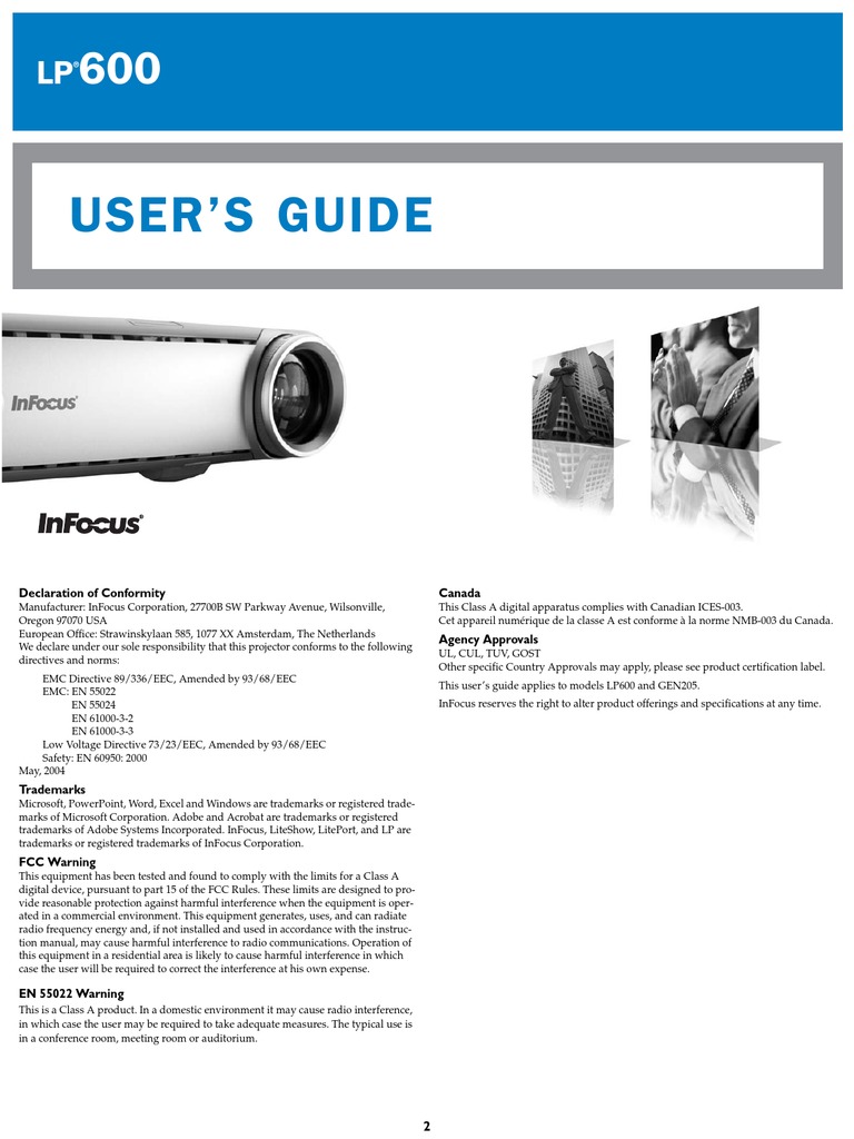 InFocus LP600 | PDF | Computers