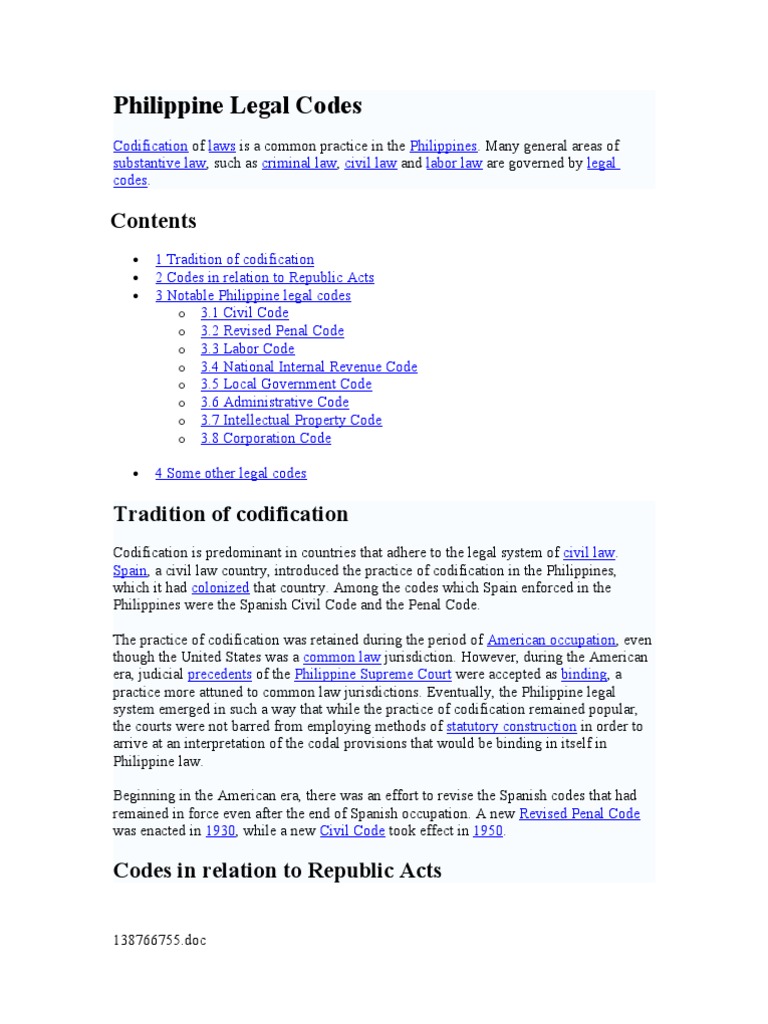 Philippine Legal Codes | Download Free PDF | Taxes | Public Sphere