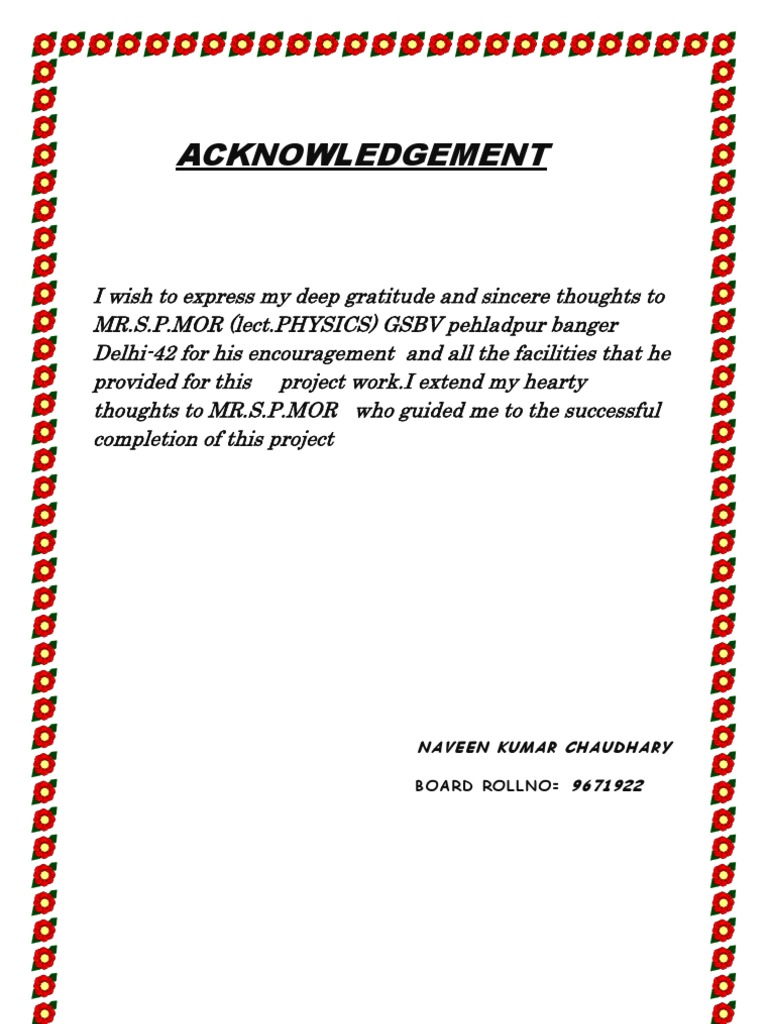 Acknowledgement Chem Pdf Religion Spirituality
