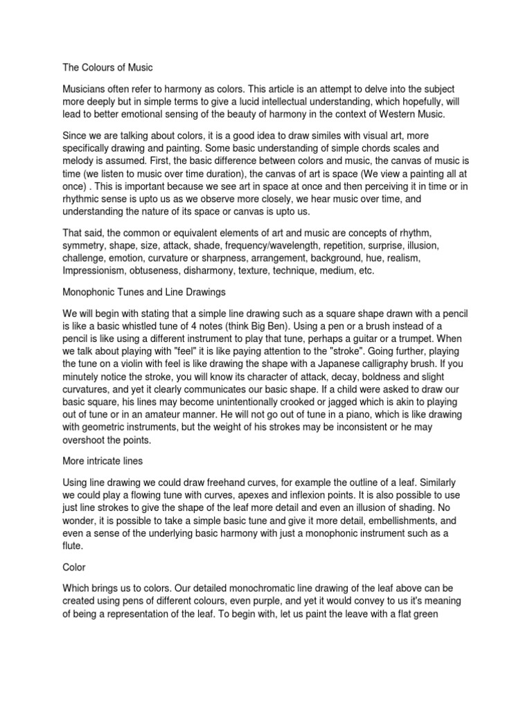 The Colors of Music | PDF | Chord (Music) | Color