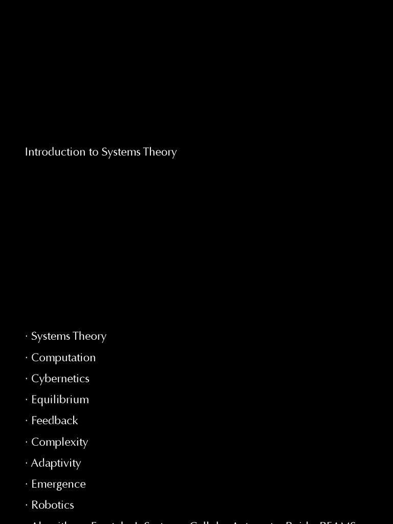 Systems Theory | PDF | Feedback | Systems Theory