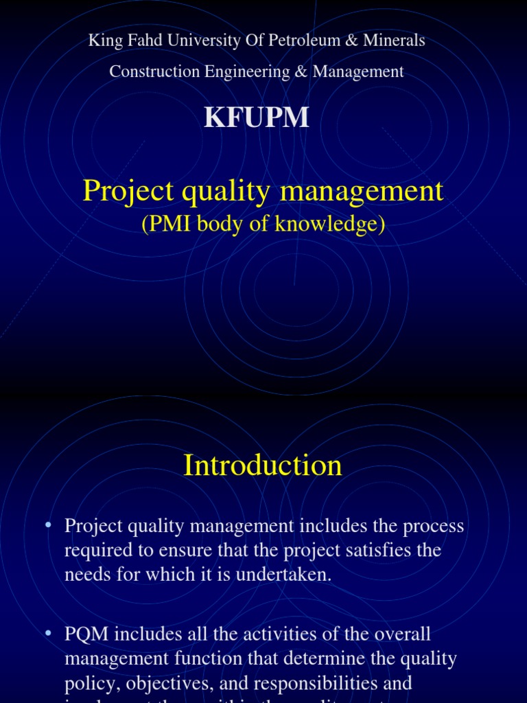 Project Quality Management PMP | PDF