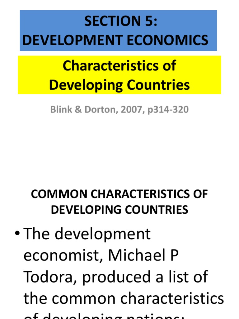 Characteristics of Developing Countries | PDF | Developing Country ...