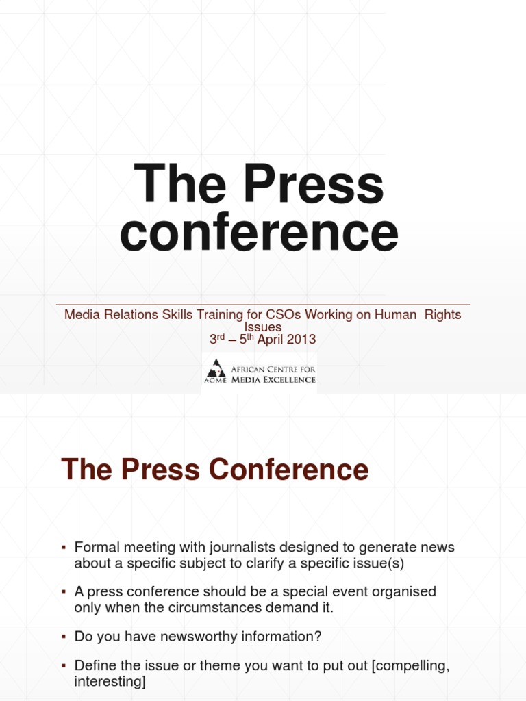 The Press Conference Revised ppt