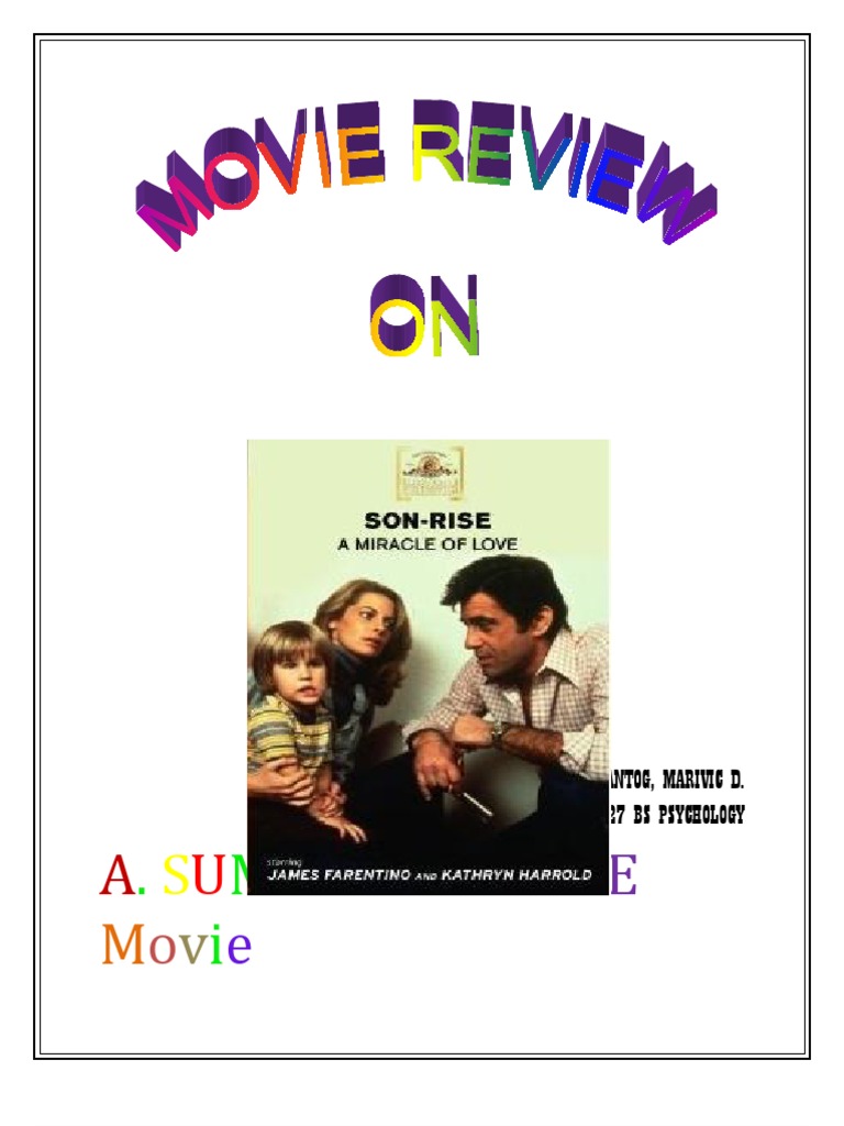 Son-Rise: A Miracle of Love (Movie Review) | PDF | Wellness | Medical