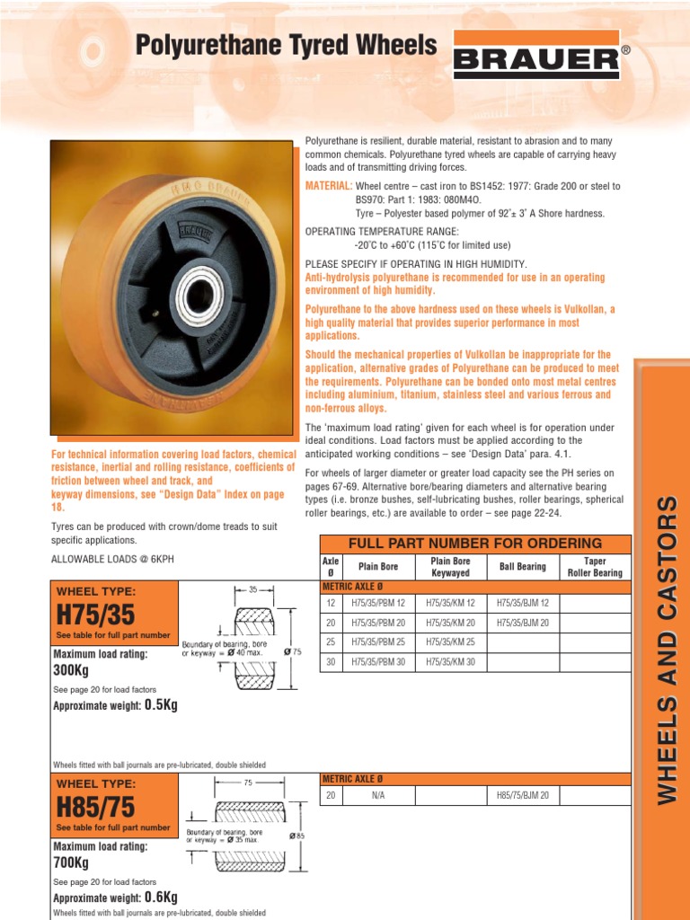 Brauer - (Polyurethane Tyred Wheels Section) . | PDF | Bearing ...
