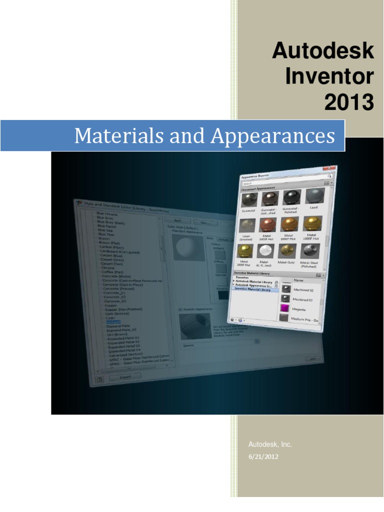 Autodesk Inventor 2013 Materials and Appearances | PDF | Library ...