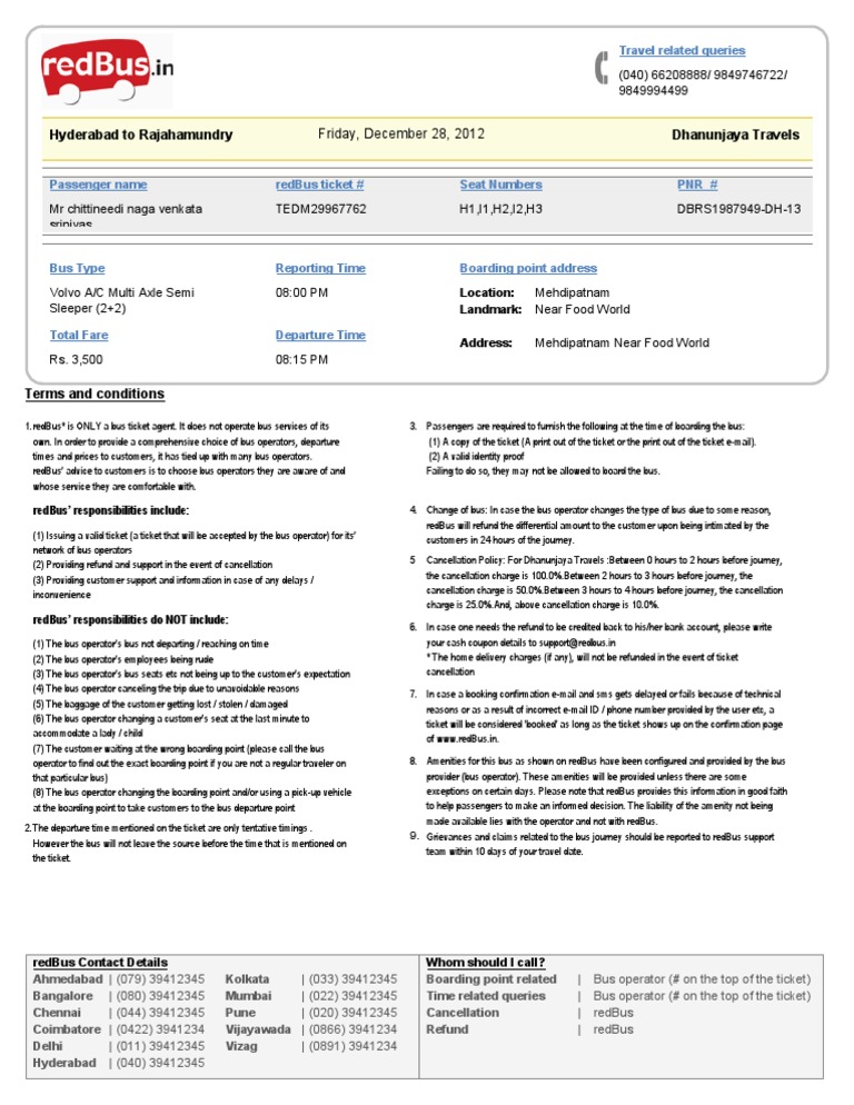 Red Bus Ticket | PDF | Ticket (Admission) | Bus